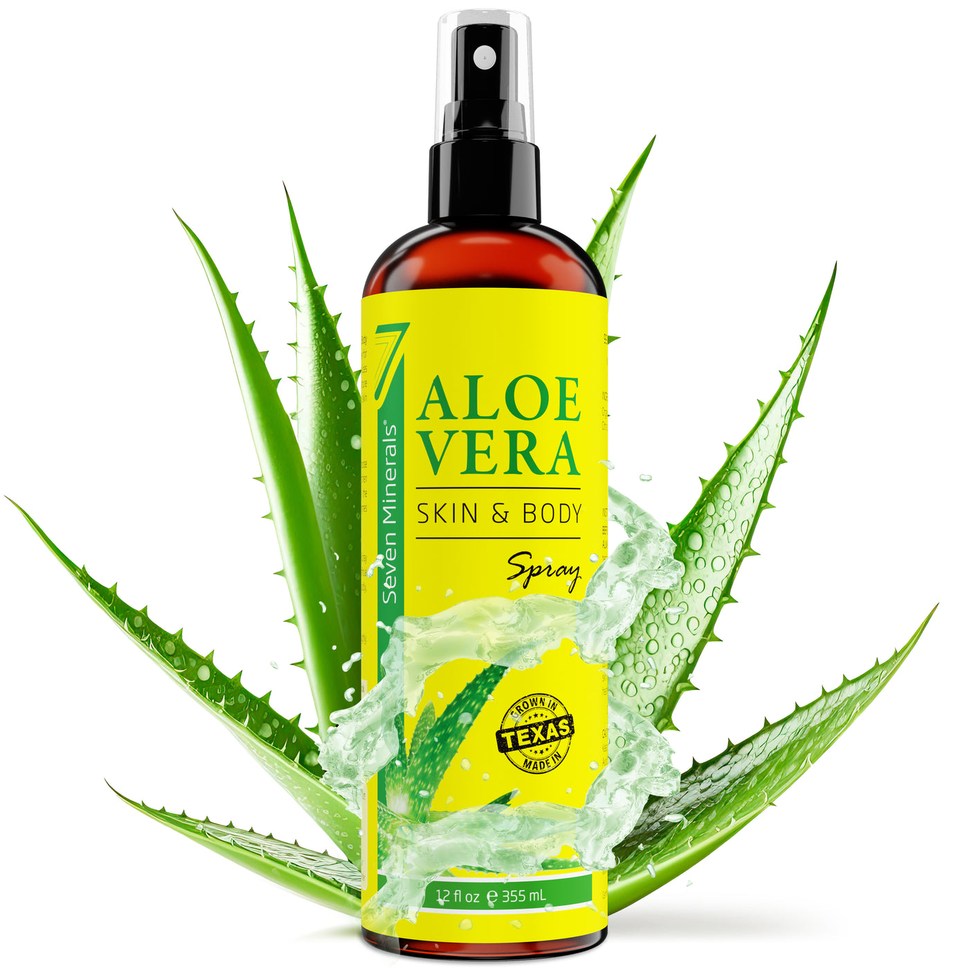 Aloe Vera Spray for Face, Skin & Hair - Travel Size ~ Seven Minerals