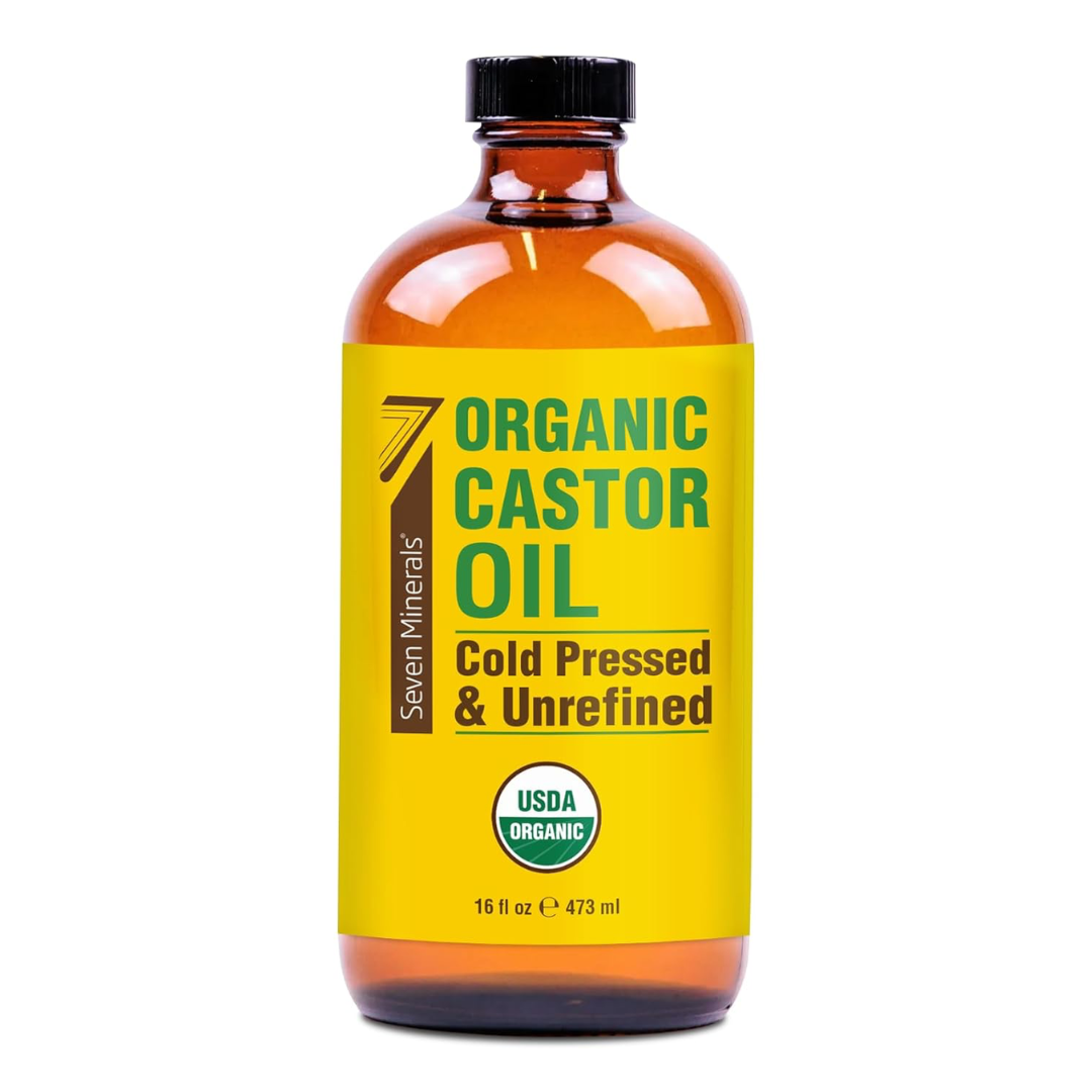 Glass Bottle Castor Oil 16 Fl Oz Organic Cold Pressed Unrefined Glass