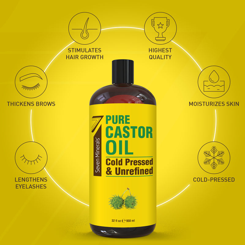 Cold Pressed Castor Oil (Shipping Within USA only) - Seven Minerals