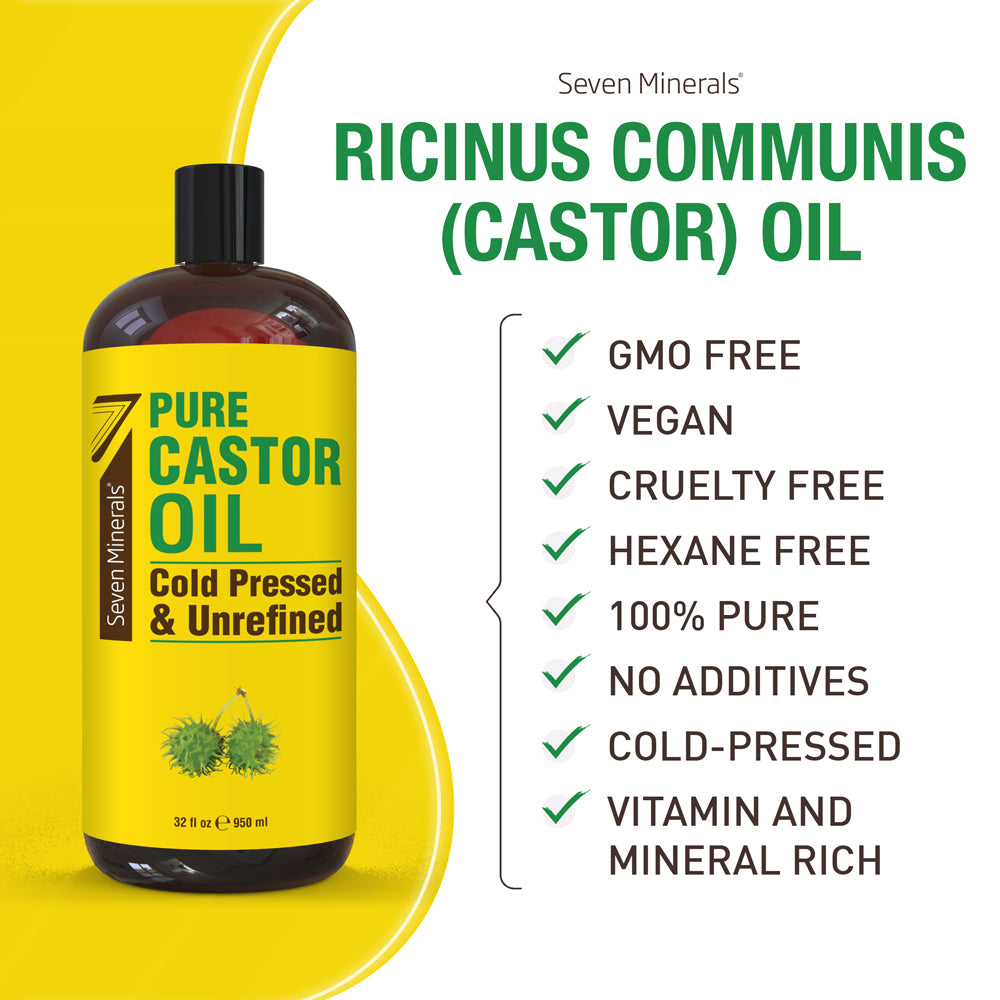 Cold Pressed Castor Oil (Shipping Within USA only) - Seven Minerals